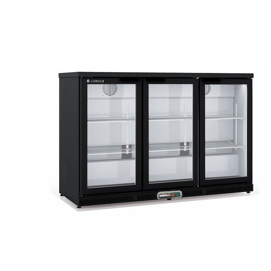 Arrière-bar froid positif 3 portes vitrées battantes Coreco - ERH-350-L ...